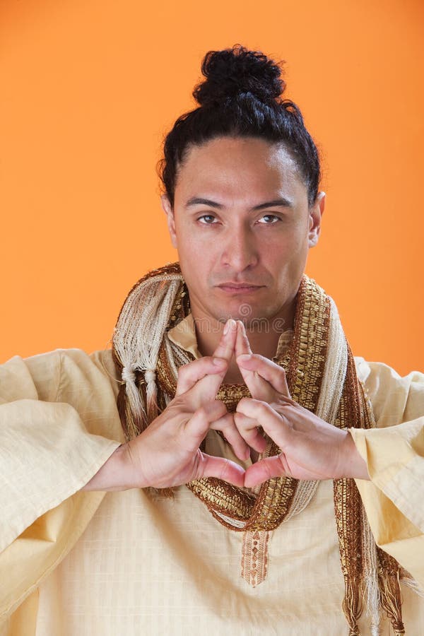 Handsome New Age Guru stock photo. Image of contort, hispanic - 16492138