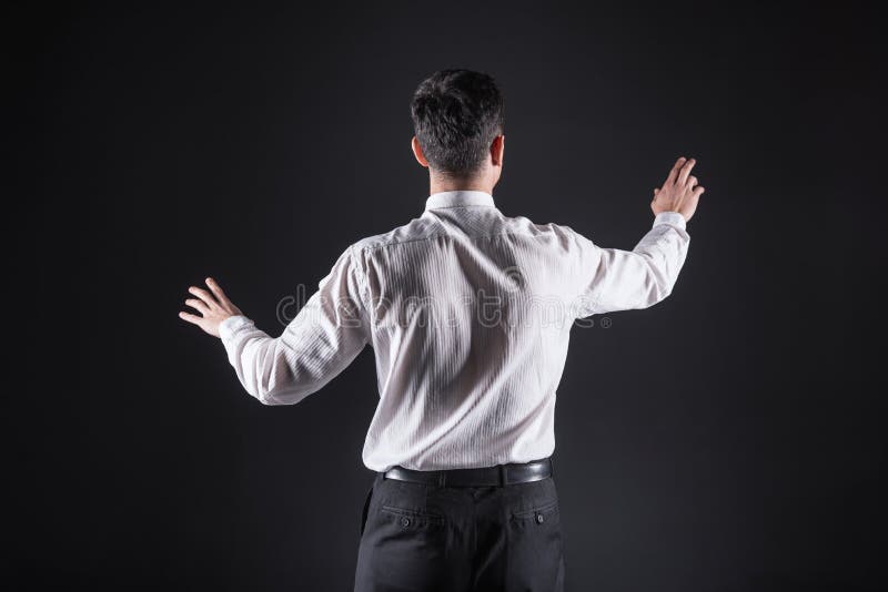 Handsome Nice Man Looking at the Screen Stock Image - Image of person ...