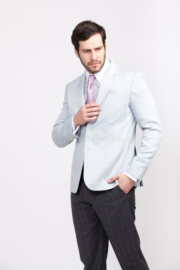 Handsome Office Business Man with Beard Dressed in Elegant Suit, Stock ...