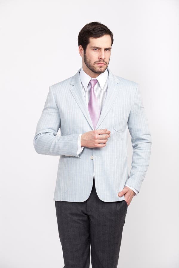 Handsome Office Business Man with Beard Dressed in Elegant Suit, Stock ...