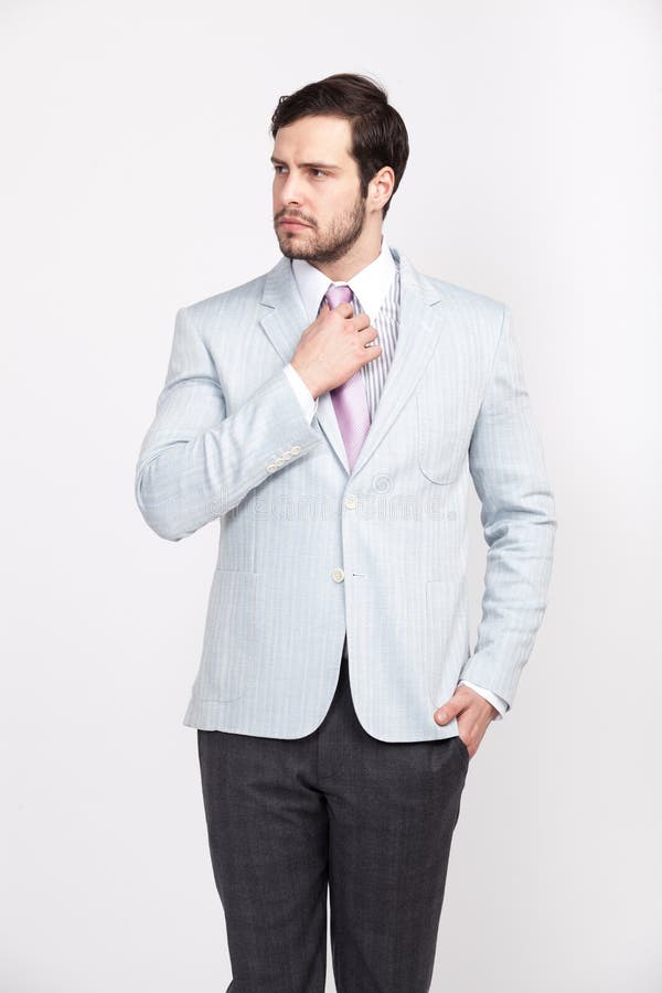 Handsome Office Business Man with Beard Dressed in Elegant Suit, Stock ...