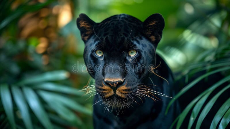 A Handsome Panther Looks into the Camera Stock Image - Image of head ...