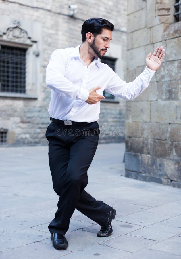 Handsome Passionate Cool Young Brunette Playing Electric Guitar Stock ...