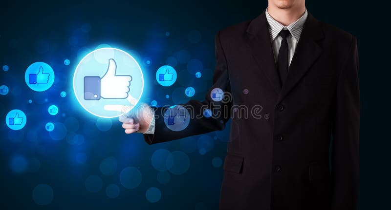 Hand pressing like button stock photo. Image of like - 21027492