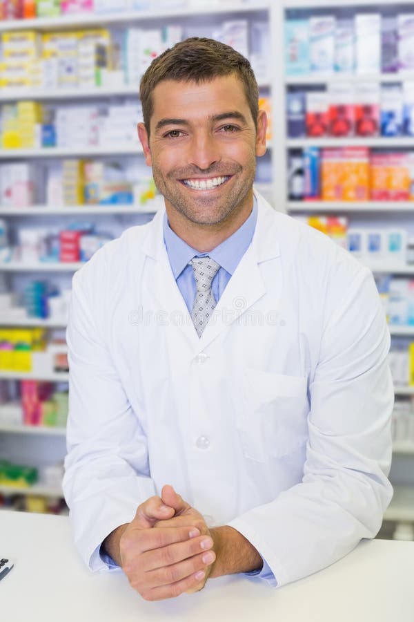 Handsome Pharmacist Smiling at Camera Stock Image - Image of pharmacist ...