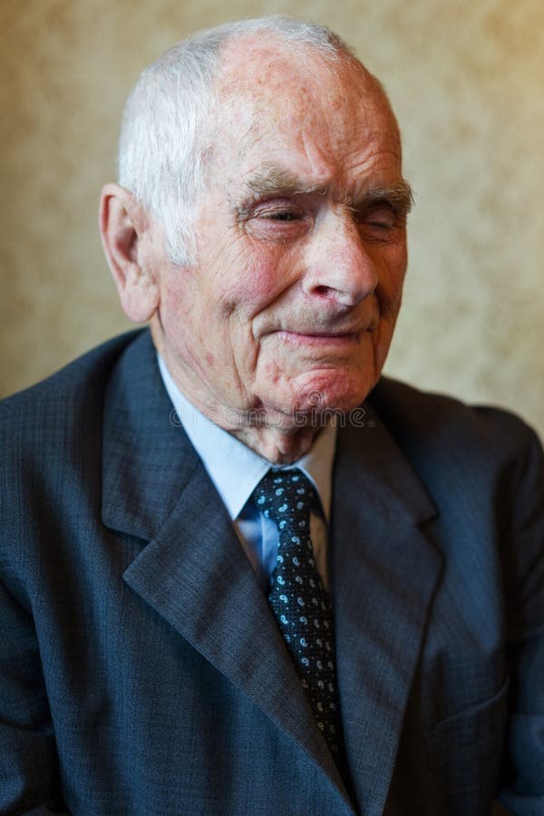 Handsome 80 Plus Year Old Senior Man Posing for a Portrait in His House ...