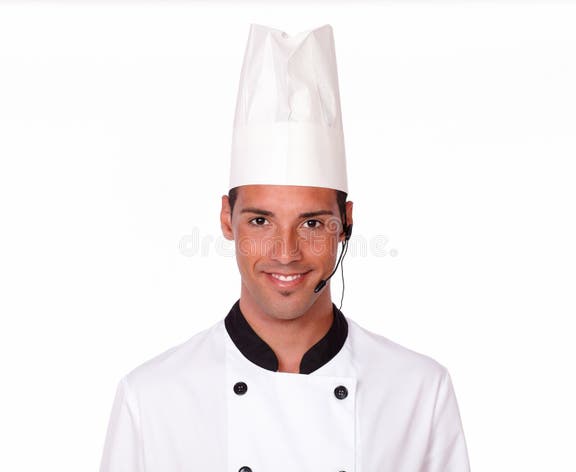 Handsome Professional Chef Guy with Headphones Stock Image - Image of ...