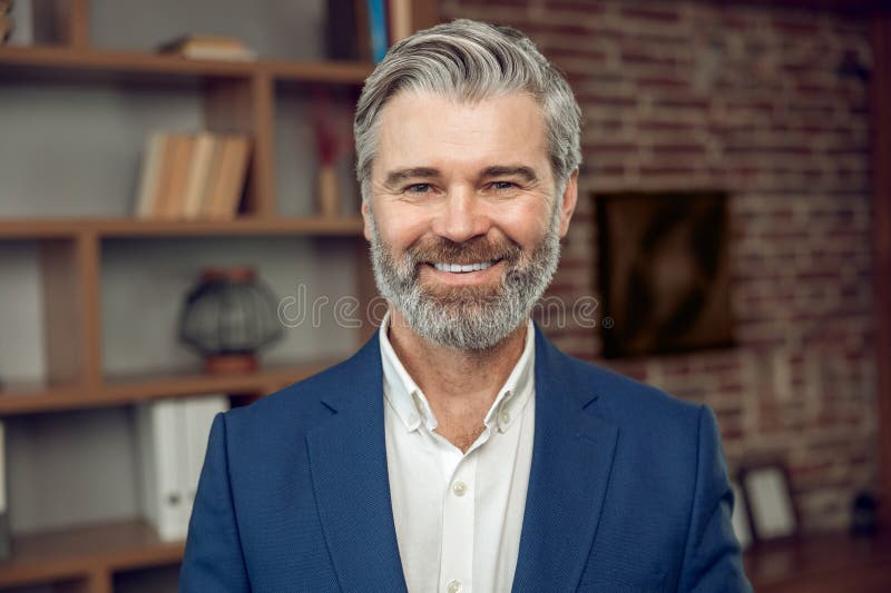 Handsome Professional Man Psychologist with Beard Posing Stock Image ...