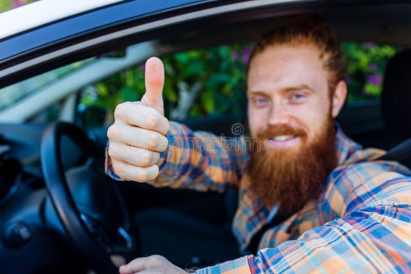 Handsome Redhaired Ginger Man with Long Beard Going on Trip during ...