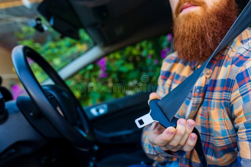 Handsome Redhaired Ginger Man with Long Beard Going on Trip during ...