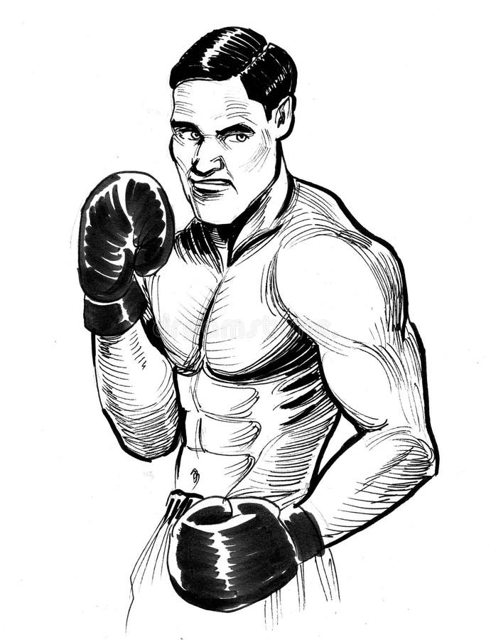 Handsome retro boxer stock illustration. Illustration of athlete ...