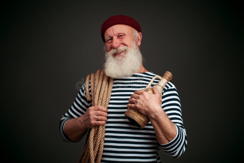 Handsome Sailor Isolated. Seaman. Stock Image - Image of face, happy ...