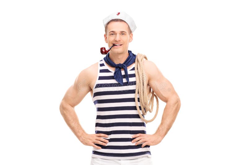 Handsome Sailor Smoking a Pipe Stock Image - Image of lifestyle, outfit ...