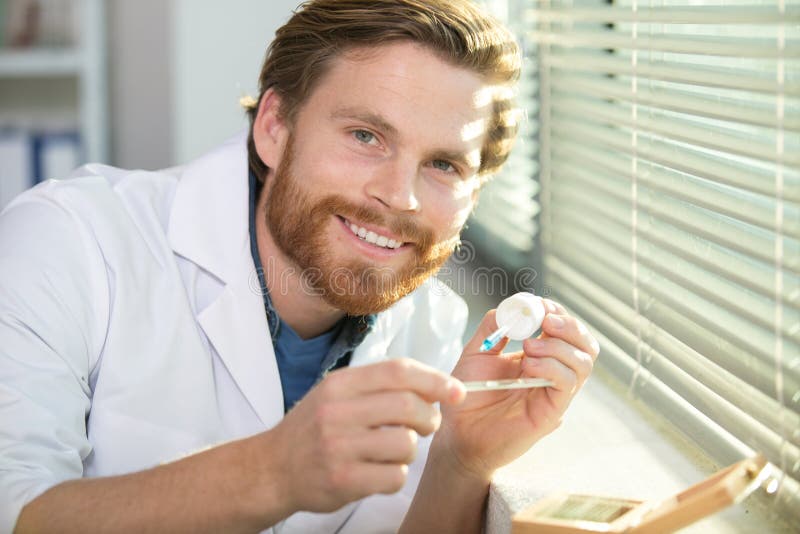 Handsome Scientist Man Looking at Camera Stock Image - Image of adult ...