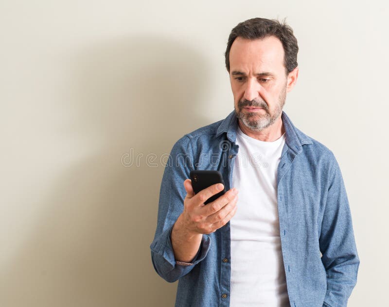 Handsome Senior Man at Home Stock Photo - Image of hair, closeup: 118943468