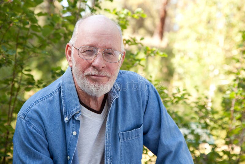 Handsome Senior Man Portrait Stock Photo - Image of trees, older: 10749258