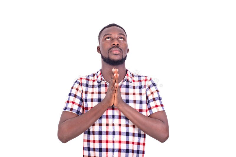Handsome Serious Adult Man Praying Stock Photo - Image of prayer, arms ...