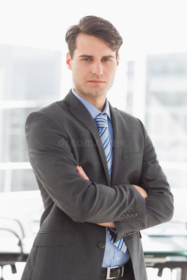 Handsome Serious Businessman Looking at Camera Stock Image - Image of ...