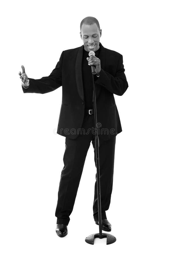 Portrait of the Singer on an Isolated Background Stock Image - Image of ...