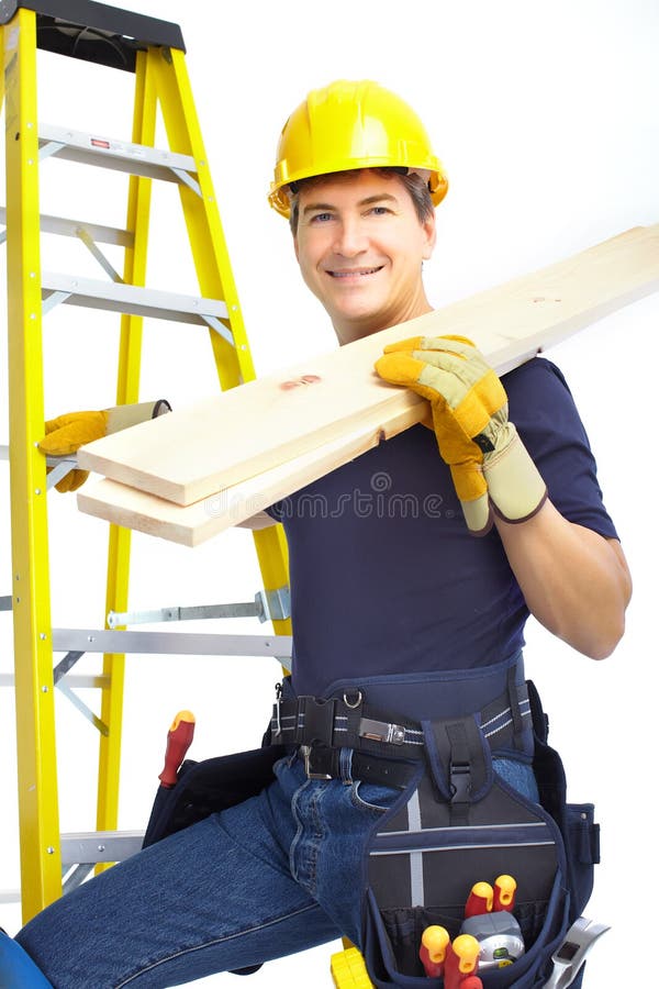 Handsome smiling builder stock image. Image of employee - 17214549
