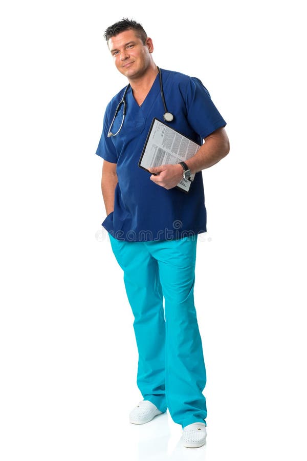 Handsome Smiling Surgeon with Folder Stock Image - Image of people ...