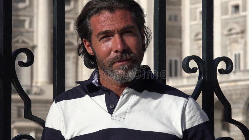 Handsome Spanish Male with Beard Stock Image - Image of looking, good ...