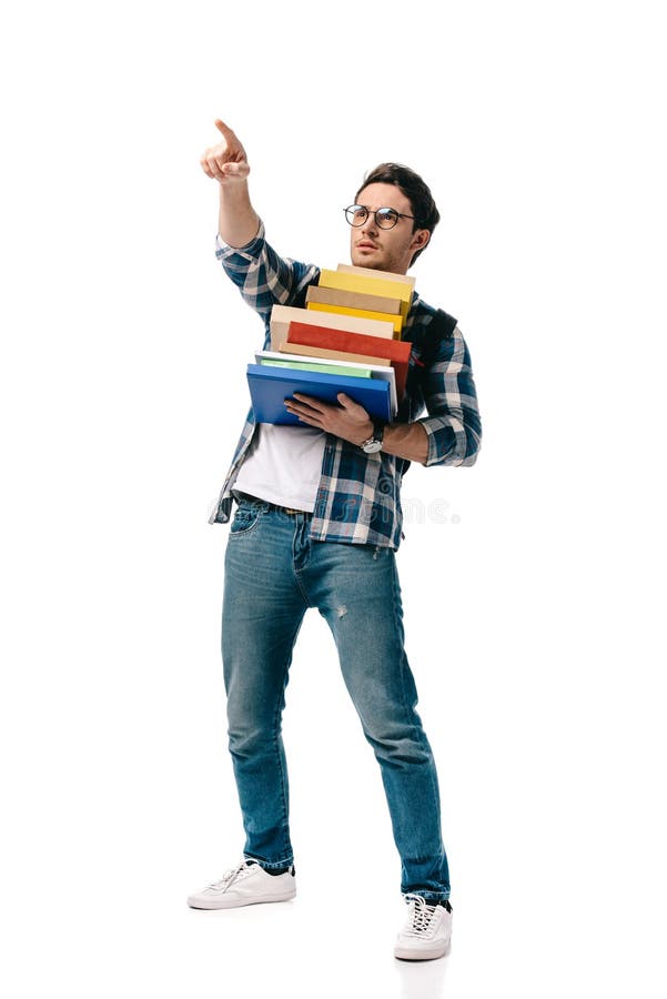 Handsome Student Pointing on Something Stock Photo - Image of gesturing ...
