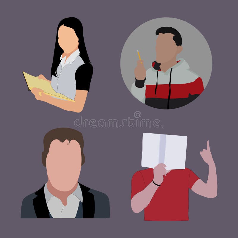 Handsome Students Avatar Vector Art Stock Vector - Illustration of ...