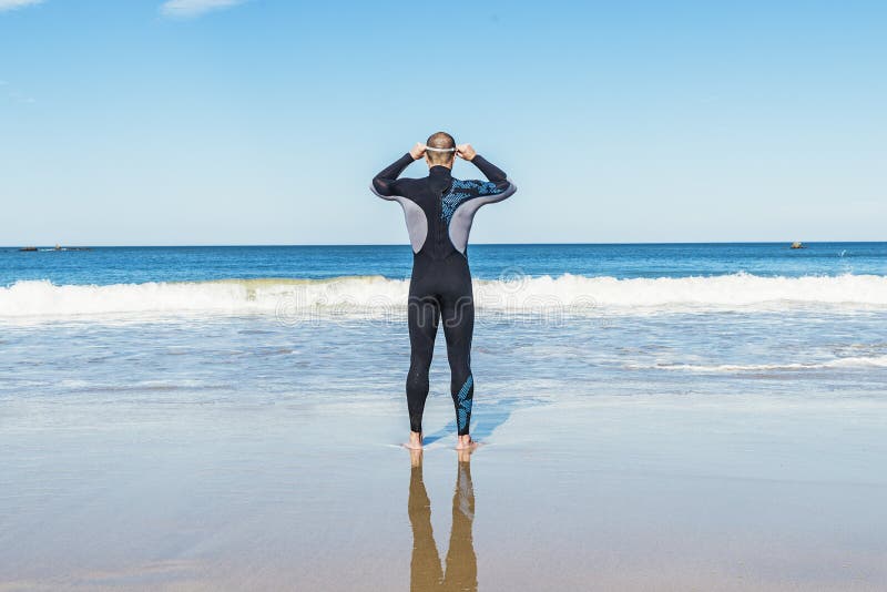 Handsome Swimmer Ready To Start Swimming Stock Photo - Image of goggles ...