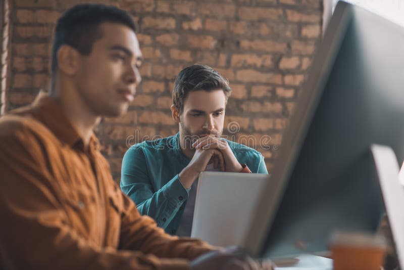 Handsome Thoughtful Man Thinking about His Work Stock Photo - Image of ...