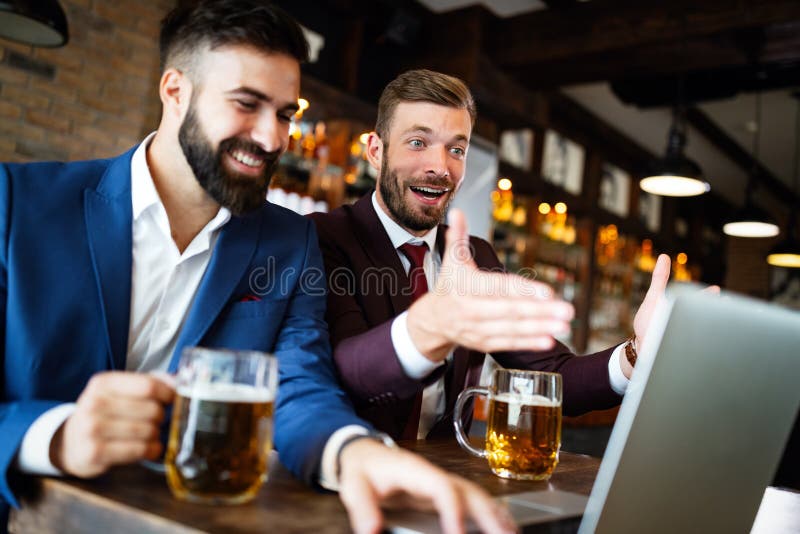 Handsome Two Businessmen Have a Meeting in a Restaurant Stock Image ...