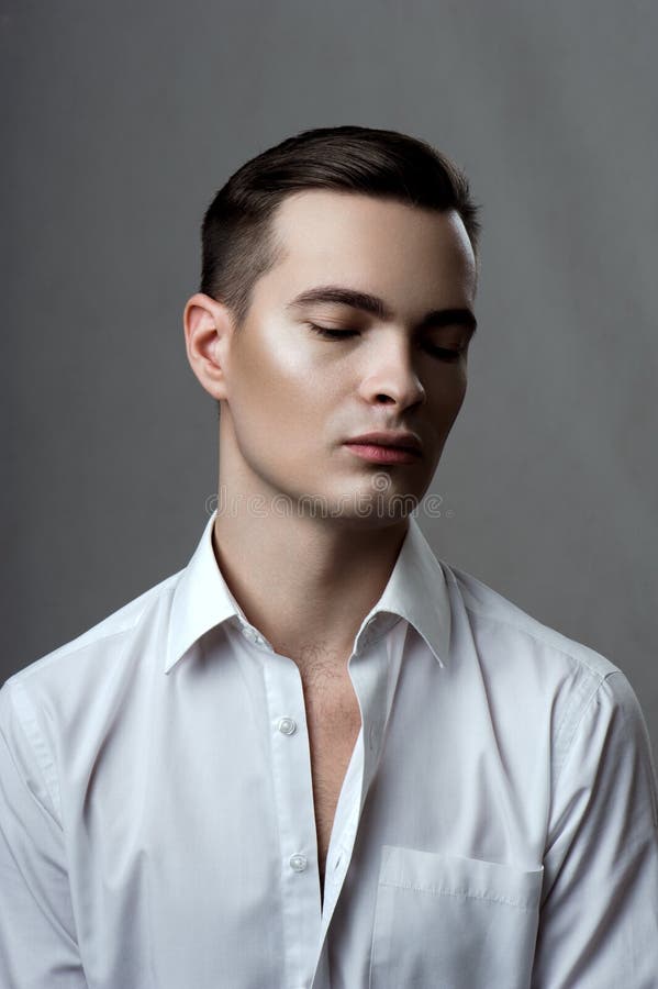 Handsome in Unbuttoned Shirt Stock Image - Image of sensual, caucasian ...