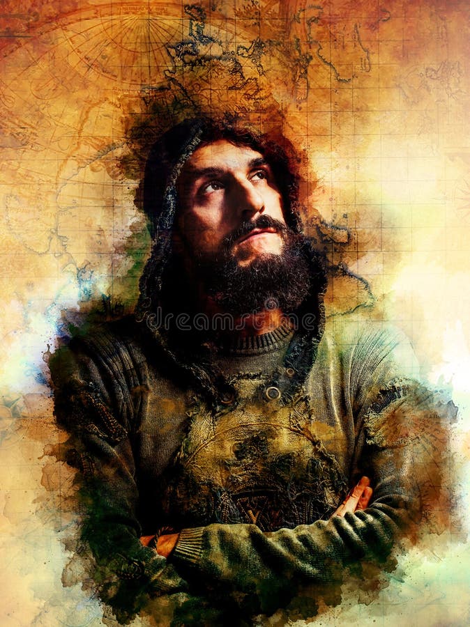 Warrior in abstract smoke stock photo. Image of combat - 80799858