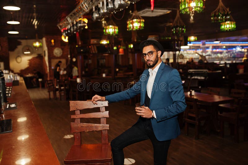 Handsome Well-dressed Arabian Man at Pub. Stock Image - Image of ...
