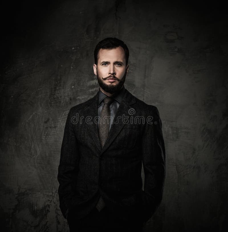 Handsome well-dressed man stock image. Image of beard - 45293965