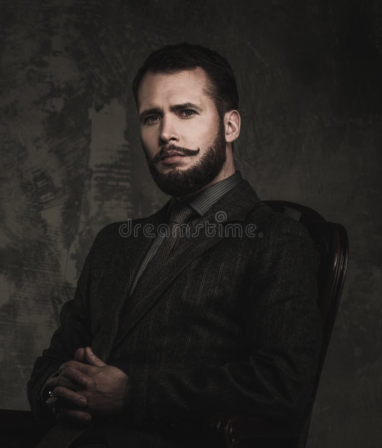 Man with mustache stock image. Image of lawyer, haired - 91209967