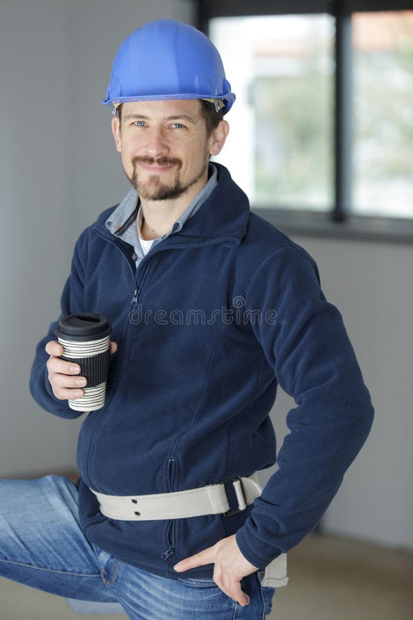Handsome Worker Taking Coffee Break during Worktime Pause Stock Image ...