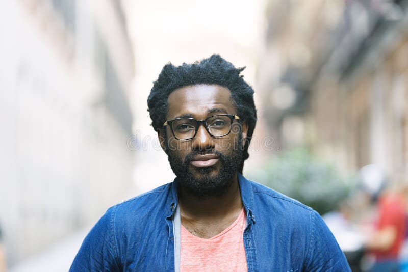 Handsome Young African Man in the Street. Stock Image - Image of ...