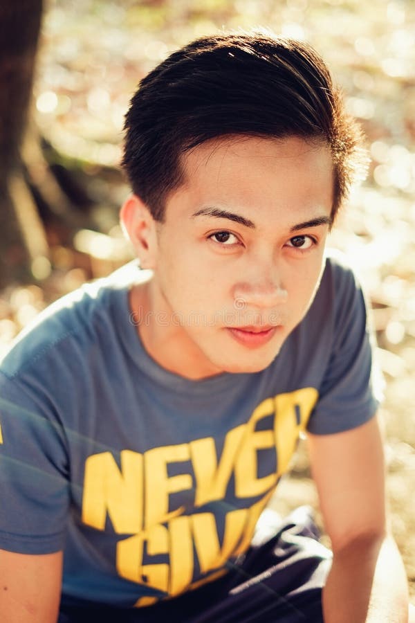 Handsome Young Asian Man Portrait on the Sunny Afternoon Stock Photo ...
