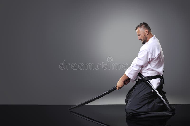 Karate man posing stock image. Image of background, fight - 25812201