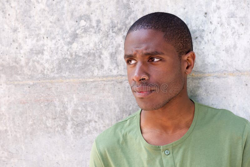 Handsome Young Black Man Looking Away Stock Photo - Image of ...