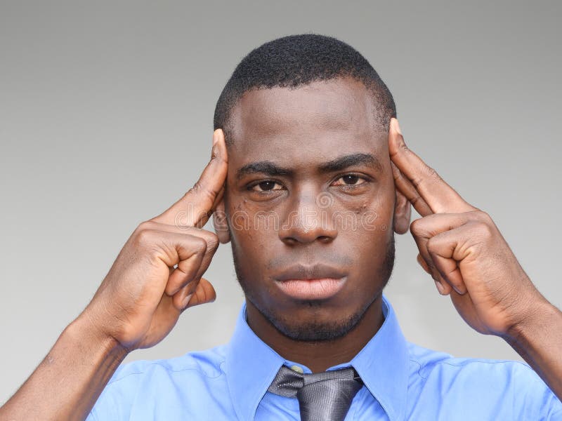 Thinking Black Business Man Stock Image - Image of black, dark: 108558021