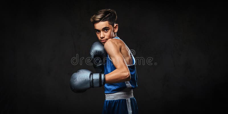 Handsome Young Boxer during Boxing Exercises, Focused on Process ...
