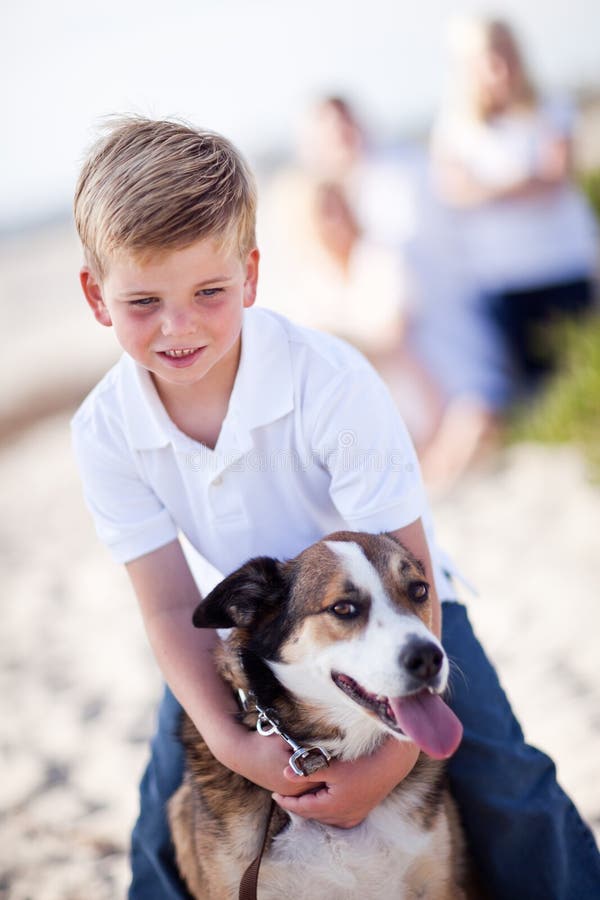 Happy Boy and his dog stock photo. Image of pals, grass - 9673864