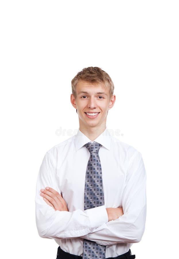 Handsome Young Business Man Happy Smile Stock Photo - Image of employee ...