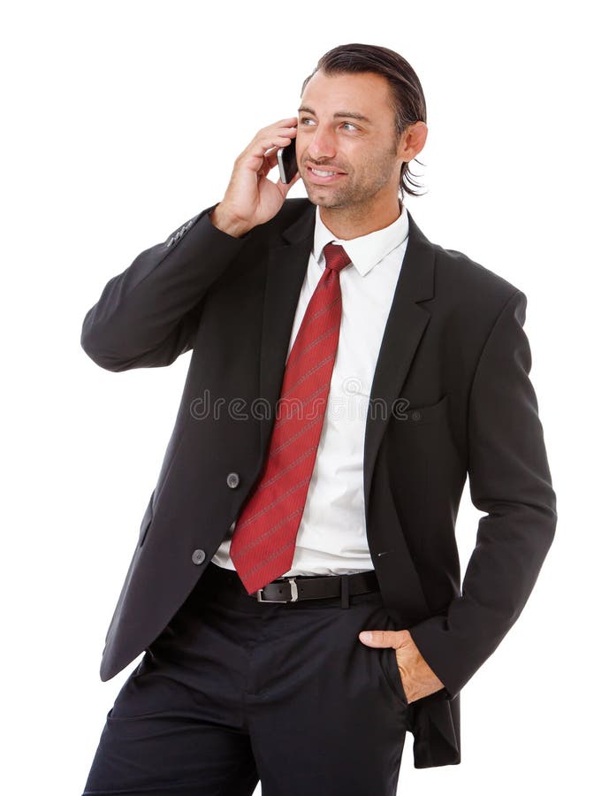 Handsome Young Business Man Talking on the Phone Stock Image - Image of ...