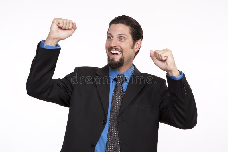 Handsome Young Businessman Celebrating Success Stock Image - Image of ...
