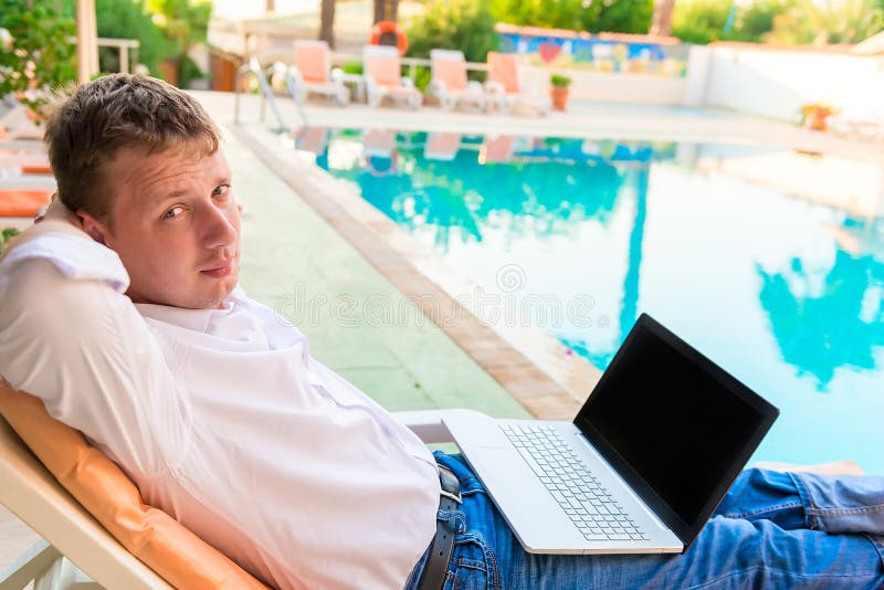 Handsome Young Businessman is Resting Stock Photo - Image of mobility ...