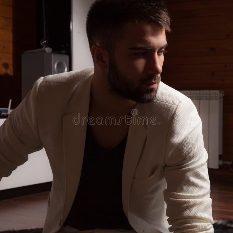 Handsome Young Elegant Man in House Interior. Stock Photo - Image of ...
