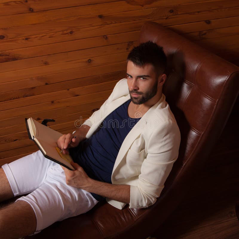 Handsome Young Elegant Man in House Interior. Stock Photo - Image of ...